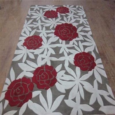 China New Zealand Wool Area Rugs 9x12 Hand Embossed Wintersweet Pattern for sale
