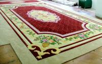China Living Room 100 Wool Rug 8x10 Embroidered Pattern Hand Carved Technics for sale