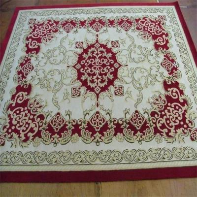 China Star Hotel Carved Handmade Wool Rugs Round Shape Hand Tufted Technics for sale