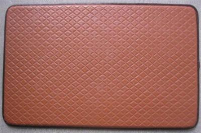 China Dark Orange Flat Door Mat , Anti Fatigue Floor Mats Chequer Pattern for sale