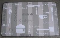 China Restaurant Door Mats Gray Printed English Words Pattern PU Material for sale