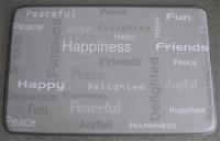 China Restaurant Door Mats Gray Printed English Words Pattern PU Material for sale
