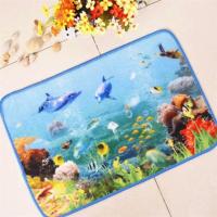 China Front Door Entrance Mats Nylon Material Colorful Fish Printed Pattern for sale