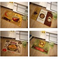 China Flat Indoor Door Mats Coffee Shop Logo Nylon Material Oriental Design for sale