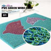 China Comfortable Coir Entrance Matting , Green Indoor Door Mats Dolphin Patten for sale