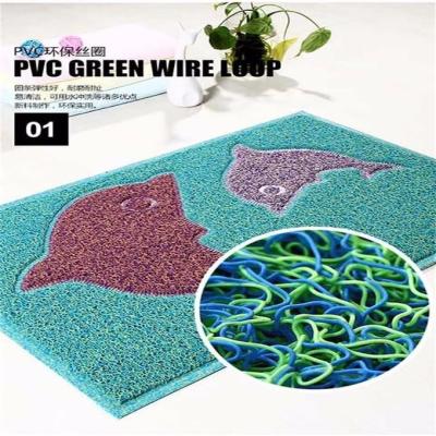 China Comfortable Coir Entrance Matting , Green Indoor Door Mats Dolphin Patten for sale