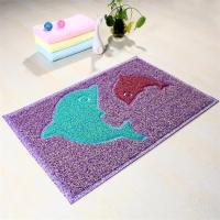 China Comfortable Coir Entrance Matting , Green Indoor Door Mats Dolphin Patten for sale