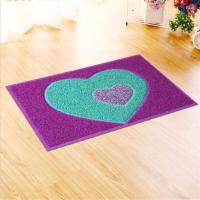 China Solid Color Coir Fiber Matting Double Hearts Design Seamed Pattern for sale