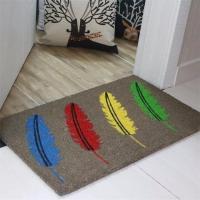 China Nature Coco Fiber Printed Coir Entrance Matting , Welcome Home Doormat for sale