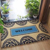 China Nature Coco Fiber Printed Coir Entrance Matting , Welcome Home Doormat for sale