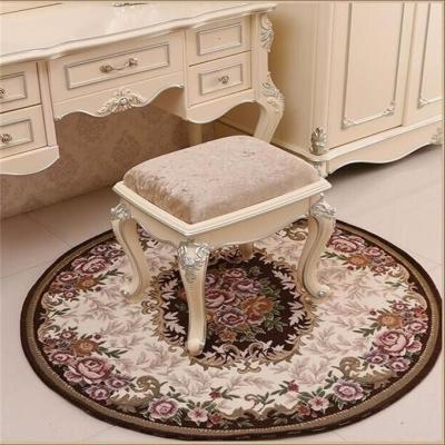 China Brown Jacquard Chair Floor Mats Round Shape High Wear Resistance for sale
