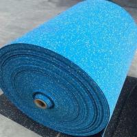 China Highly Elastic Rubber Sports Flooring , Sky Blue Gym Flooring Rolls for sale