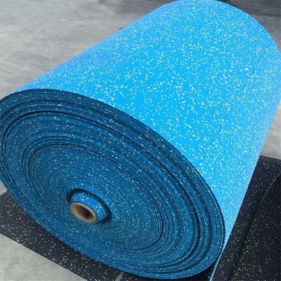 China Highly Elastic Rubber Sports Flooring , Sky Blue Gym Flooring Rolls for sale