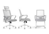 China Gray Ergonomic visitor seating chair meeting chair mesh chair for sale