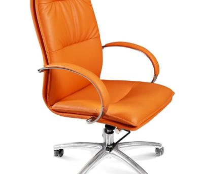 China 40HQ Ergonomic Leather Office Swivel Chairs Revolving Height Adjustment SGS for sale