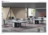 China MDF PVC Modular Office Workstations 2400 X 1200 X 750 Mm Extendable 4 Person Conference Table for sale