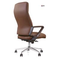 China Classic Executive Office Xecutive Chair Brown Leather 3d Shift 350mm Aluminum With Nylon Base OEM for sale