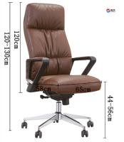 China Classic Executive Office Xecutive Chair Brown Leather 3d Shift 350mm Aluminum With Nylon Base OEM for sale
