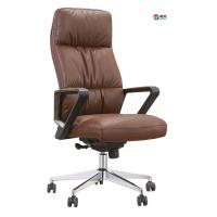 China Black Leather Rolling Leather Office Swivel Chairs 62cm 50cm High End  PU Padding for sale