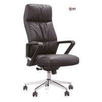 China Black Leather Rolling Leather Office Swivel Chairs 62cm 50cm High End  PU Padding for sale