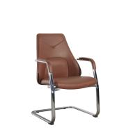 China Modern Office Leather  Brown Executive Office Chair Pu Aluminum BIFMA for sale