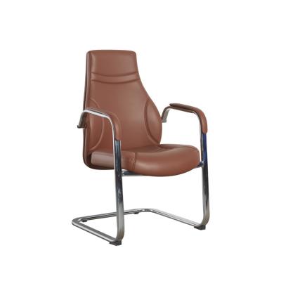 China 2.5mm Executive Revolving Brown Leather Executive Office Chair SGS Foam Armrest for sale