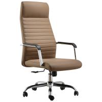 China Stacking Leather Executive Leather Office Swivel Chairs 320m Base Metal Frame SGS for sale