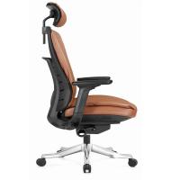 China Nylon 2.5mm Leather Office Swivel Chairs Executive Office Chair High Back Headrest Lumbar Support for sale