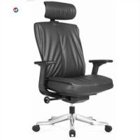 China Nylon 2.5mm Leather Office Swivel Chairs Executive Office Chair High Back Headrest Lumbar Support for sale