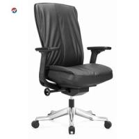 China Nylon 2.5mm Leather Office Swivel Chairs Executive Office Chair High Back Headrest Lumbar Support for sale
