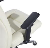 China 28KG Leather Office Swivel Chairs PU Armrest Convertible White Leather Executive Office Chair for sale