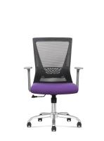 China Purple mesh office chair mid-back PP office staff swivel chairs ergonomic executive office chair for sale