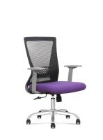 China Purple mesh office chair mid-back PP office staff swivel chairs ergonomic executive office chair for sale