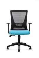 China 0.175 CBM Blue Mesh Office Swivel Chair Locking Mechanism PU Castors for sale
