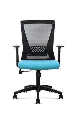 China 0.175 CBM Blue Mesh Office Swivel Chair Locking Mechanism PU Castors for sale