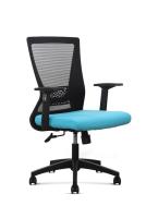 China 0.175 CBM Blue Mesh Office Swivel Chair Locking Mechanism PU Castors for sale