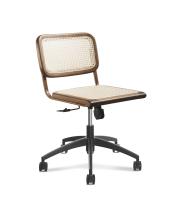China 22'' PP Home Executive Lounge Chair Rattan Swivel Office Chair 70cm Back  360 Degree for sale