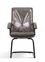 China Executive Ergonomic Leather Office Swivel Chairs Brown Functional Fixed Armrest BIFMA for sale