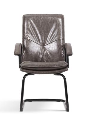 China Executive Ergonomic Leather Office Swivel Chairs Brown Functional Fixed Armrest BIFMA for sale