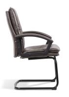 China Executive Ergonomic Leather Office Swivel Chairs Brown Functional Fixed Armrest BIFMA for sale
