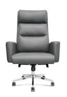 China PU Leather Adjustable High-Back Office Chair Home Executive Armrest Swivel Chair, Grey for sale