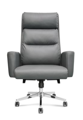 China PU Leather Adjustable High-Back Office Chair Home Executive Armrest Swivel Chair, Grey for sale