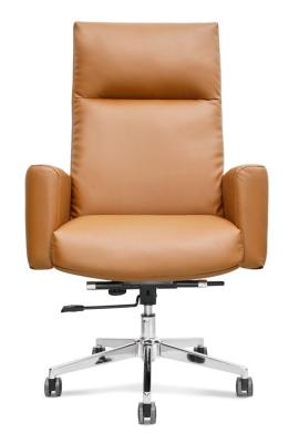 China High Back Leather Office Swivel Chairs Eider Cotton Padding Adjustable Swivel for sale
