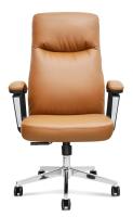 China 330LBS Ergonomic PU Leather Office Swivel Chairs BIFMA High Back Brown for sale