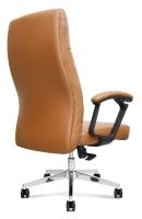 China 330LBS Ergonomic PU Leather Office Swivel Chairs BIFMA High Back Brown for sale