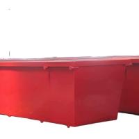 China 6 Cbm Outdoor Stackable Steel Bins Waste Chain Lift Bins Opten Top Skip Hopper for sale