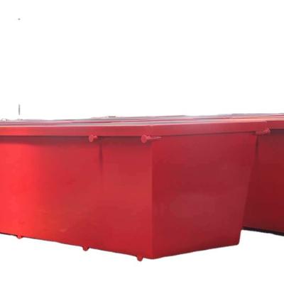 China 6 Cbm Outdoor Stackable Steel Bins Waste Chain Lift Bins Opten Top Skip Hopper for sale