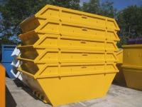China 6 Cbm Outdoor Stackable Steel Bins Waste Chain Lift Bins Opten Top Skip Hopper for sale