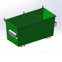 China Customized Outdoor Front Lift Bin 5-6mm Floor Industrial Steel Waste Skip Bin With Door for sale