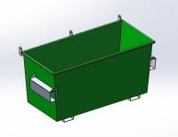 China Customized Outdoor Front Lift Bin 5-6mm Floor Industrial Steel Waste Skip Bin With Door for sale